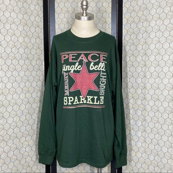 Tops | Peace Jingle Bells Sparkle Merry Bright Top | Poshmark